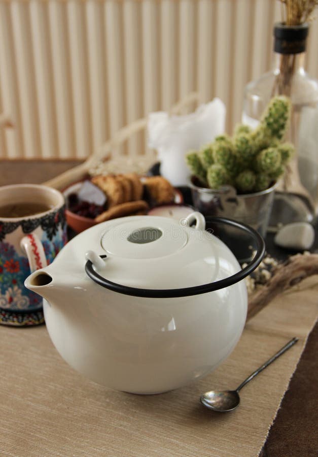Afternoon Tea Ceremony Arrangement. Tea Time Set with a Selective Focus ...