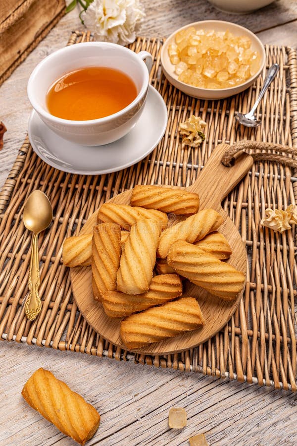 Cup of Tea Served with Shortbread Stock Image - Image of food ...