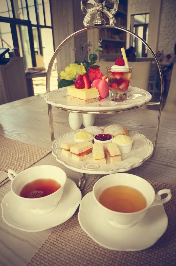 Afternoon Tea (Filtered Image Processed Vintage Effect) Stock Image ...
