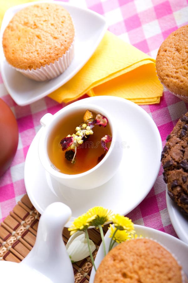 Afternoon Tea with Fresh Baking Stock Image - Image of biscuits, bright ...