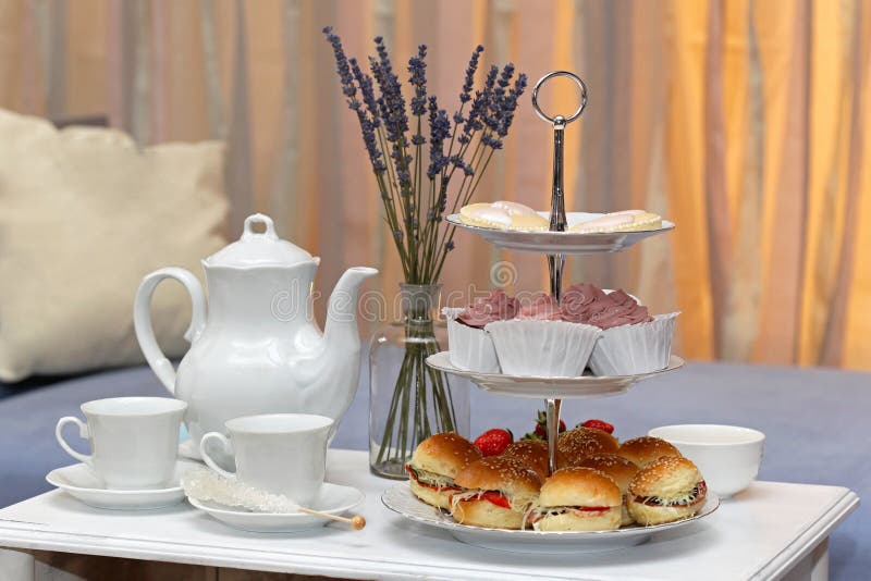 Afternoon tea stock image. Image of baking, roses, party - 19418733