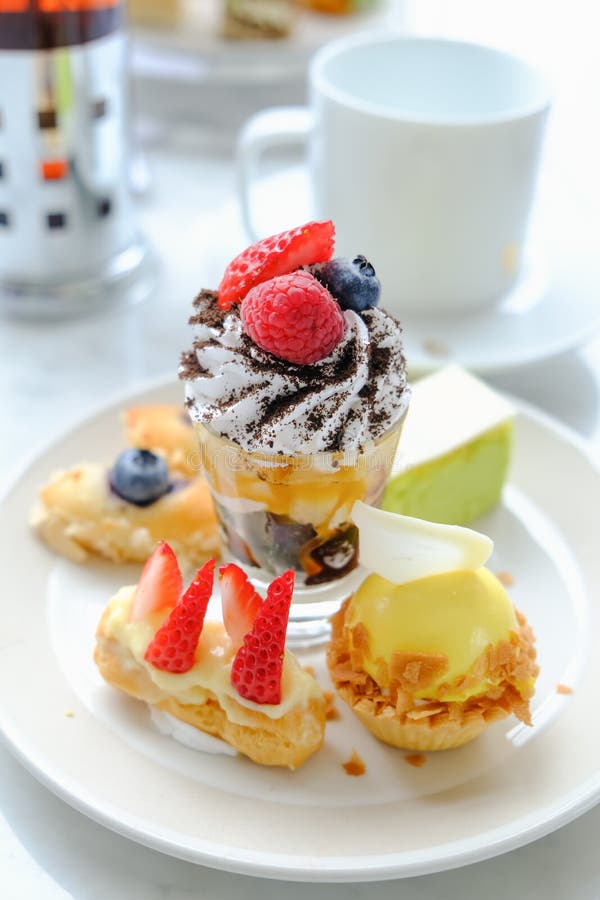 Afternoon tea set stock photo. Image of bread, cream - 229543586