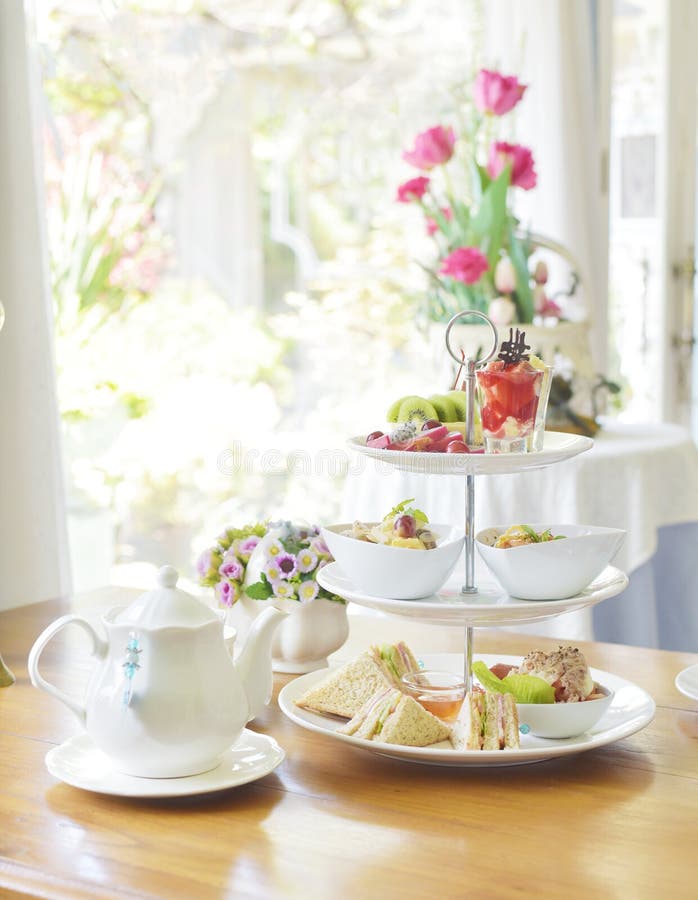 Afternoon tea set stock image. Image of table, afternoon - 130658021