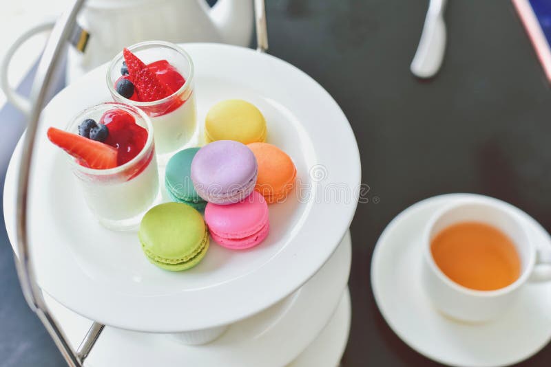 Afternoon Tea Set with an Assortment of Delicious Desserts Stock Photo ...