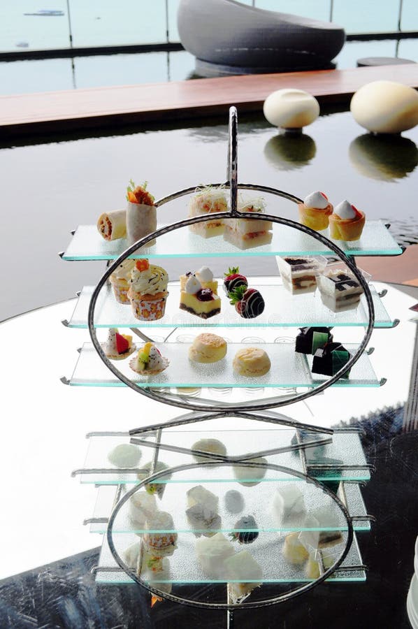 Afternoon Tea Set of Pastries Collection Stock Image - Image of ...