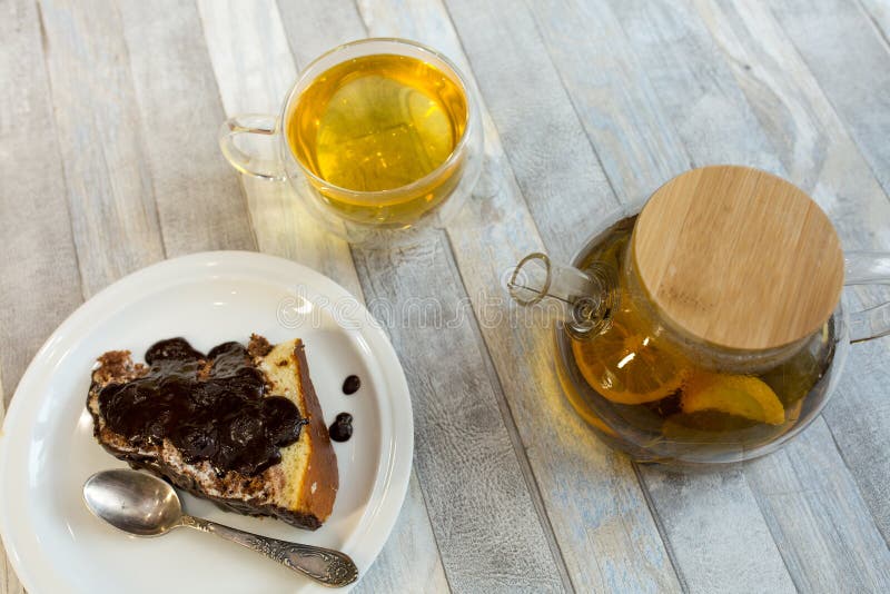 Afternoon Tea. View from Above Stock Photo - Image of teacup, white ...