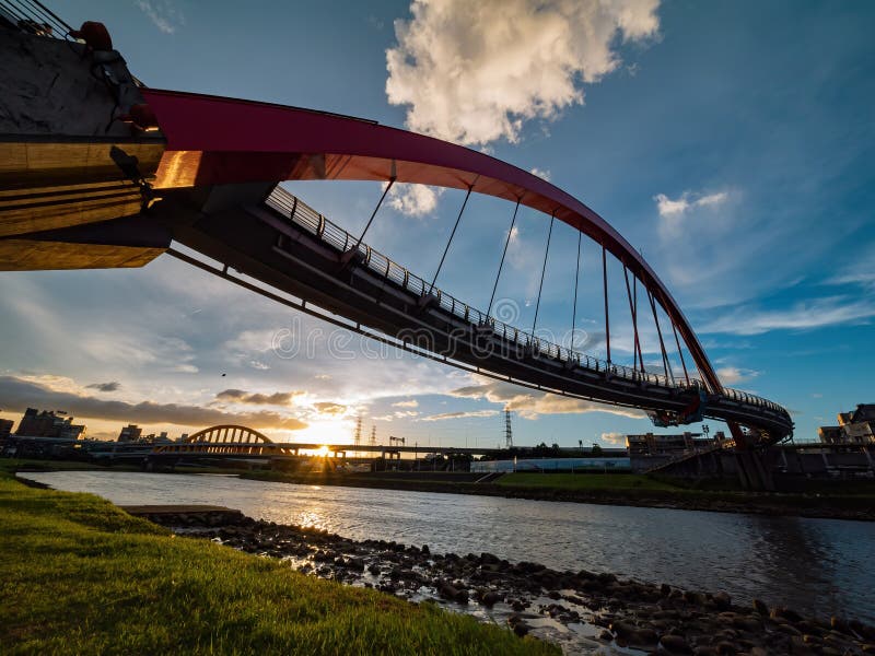 Afternoon View of the Beautiful Rainbow Bridge Stock Photo - Image of ...