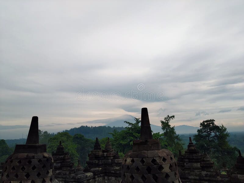 Afternoon View from Borobudur Temple Stock Photo - Image of afternoon ...