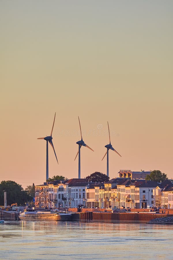 The Dutch IJssel River in Front of the Ancient City of Zutphen Stock ...