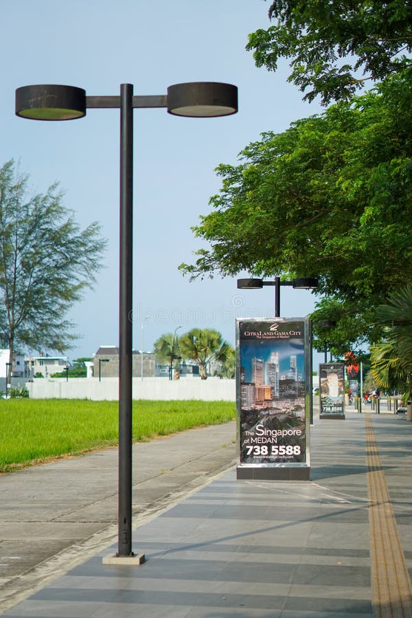 Afternoon View on the Sidewalk of a Residential Complex in Medan ...