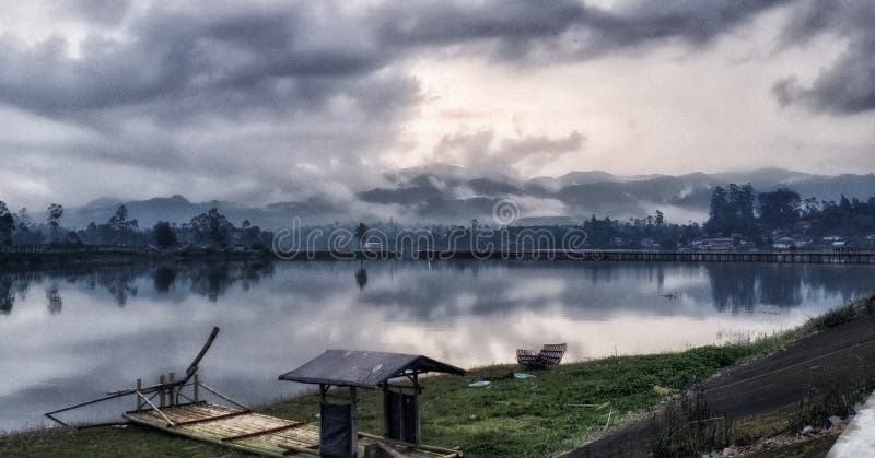 Afternoon View of Situ Cileunca Stock Image - Image of wetland, morning ...