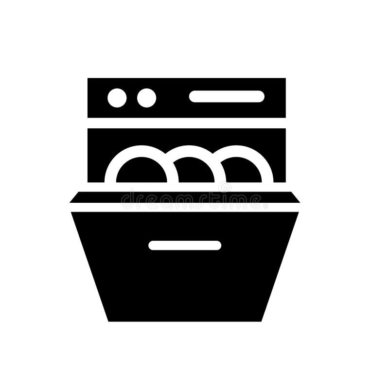 Afwasmachine Stevig Pictogram, Keuken En Toestel Vector Illustratie ...