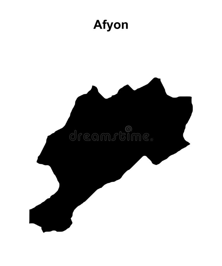 Afyon outline map stock vector. Illustration of area - 360685287