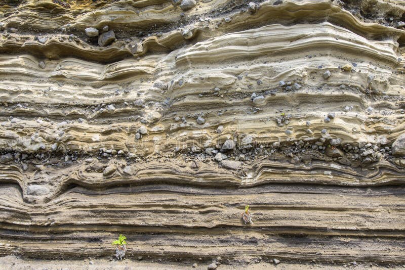 Afzettingsgesteente (Pyroclastic Storting) Stock Afbeelding - Image of eiland, rotsen: 55600465