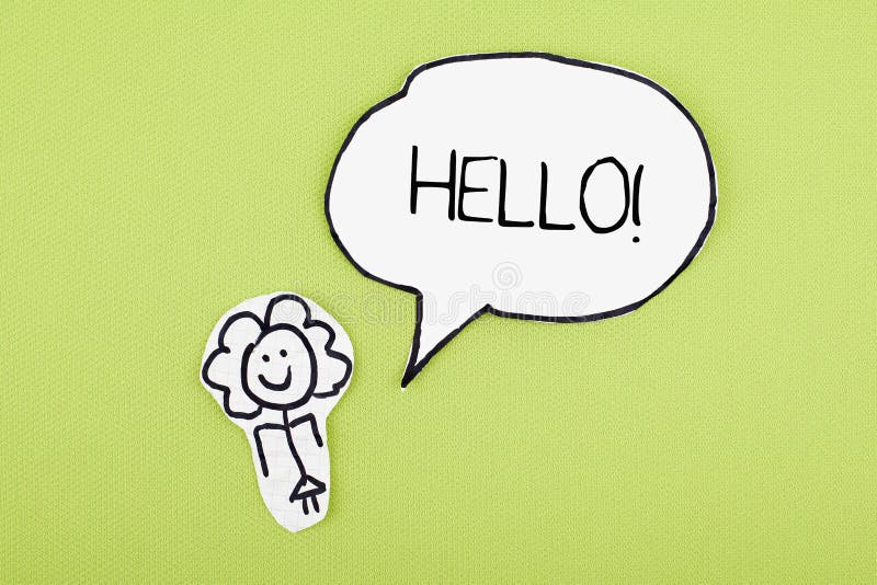 Afzonderlijk Word Van Hello in Toespraakbel Stock Afbeelding - Image of ...