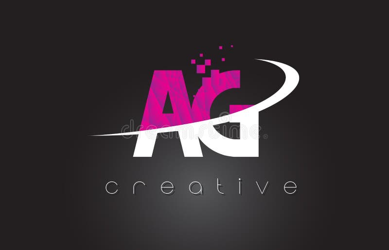 AG a G Creative Letters Design with White Pink Colors Stock Vector ...