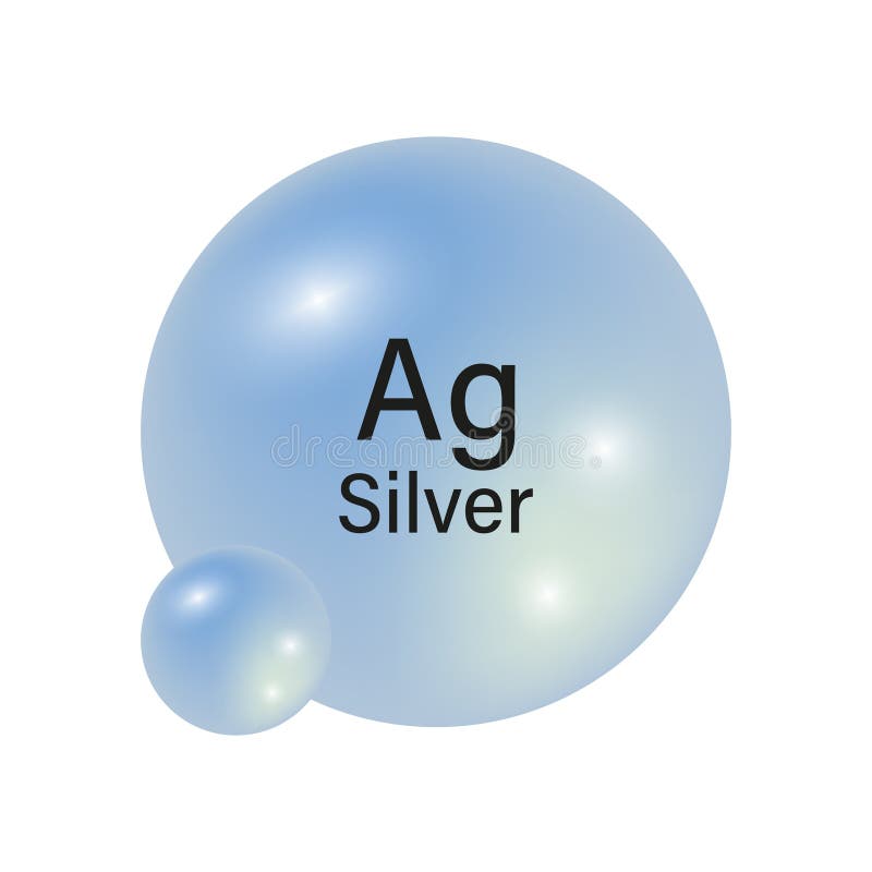 Ag Icon. Silver Symbol. Blue Gradient Sphere. Scientific Vector Image ...