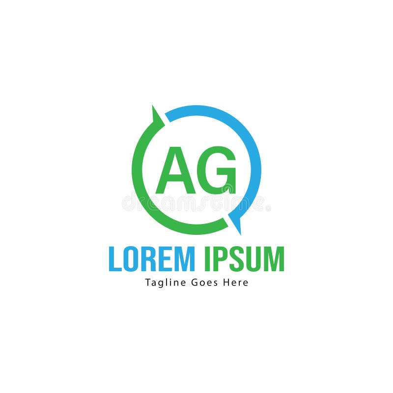 AG Letter Logo Design. Creative Modern AG Letters Icon Illustration ...