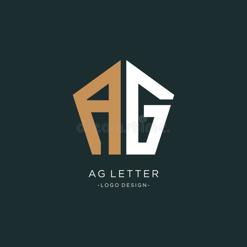AG Letter Logo Design with Sans Serif Font Vector Illustration ...