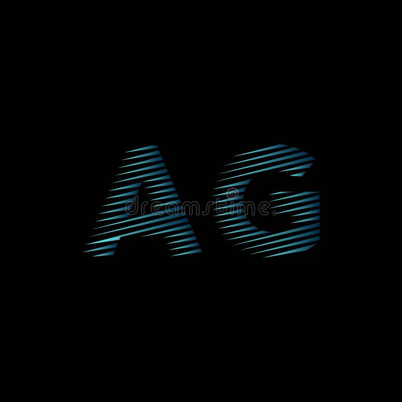 AG Monogram Lines Style Blue Light Vector Stock Vector - Illustration ...