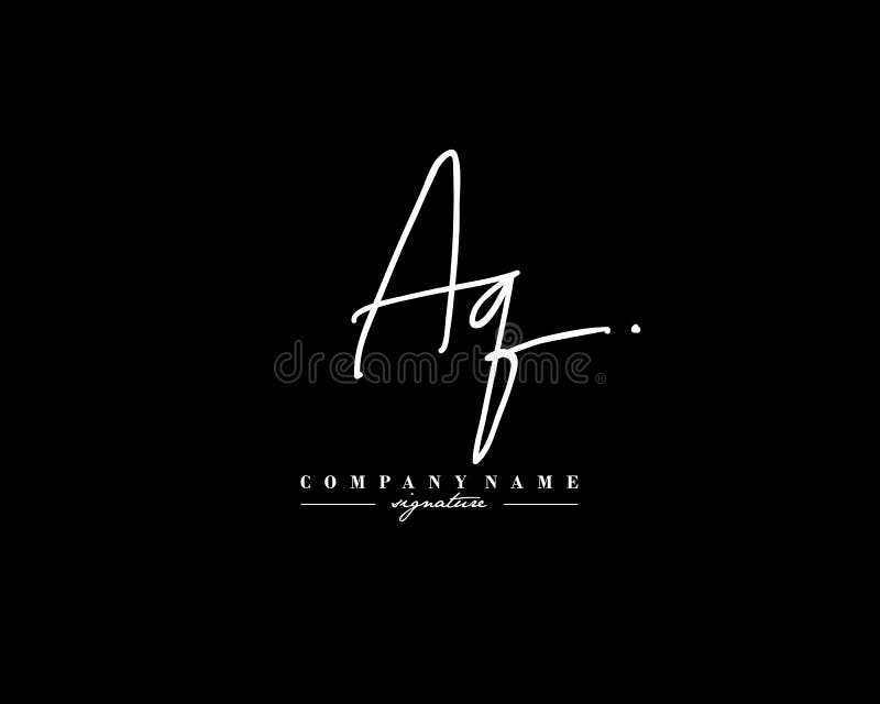 AG Signature Initial Logo Template Vector. Initial Signature Logo ...