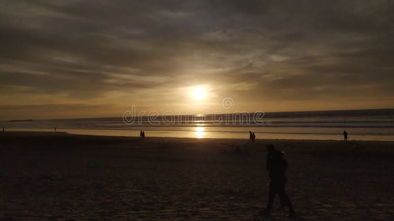 Agadir beach sunset stock photo. Image of beach, agadir - 167511402