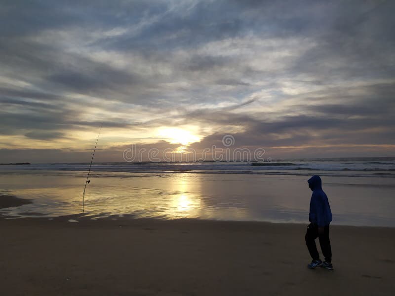Agadir beach sunset stock image. Image of beach, sunset - 167511371