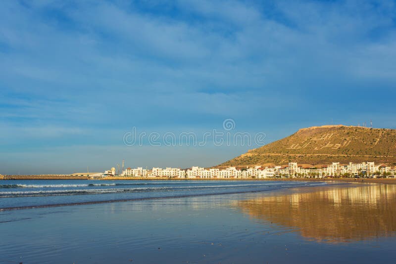Agadir, Morocco stock photo. Image of buildings, seashore - 68065032