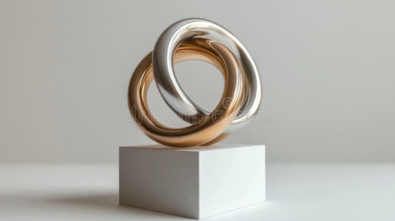 Again, a 3D-rendered Image Shows Two Interlocking Rings, One Gold and ...