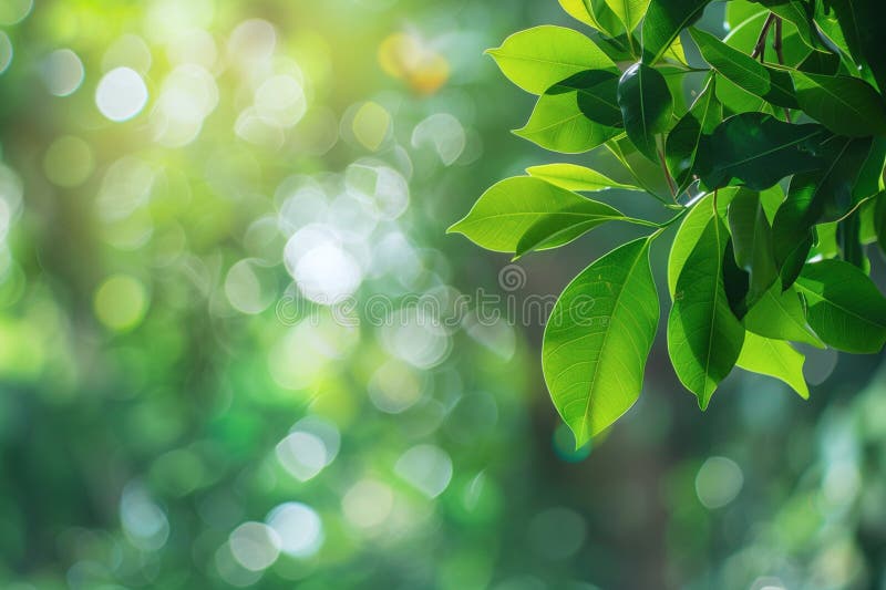 Against a Backdrop of Blurred Greenery, a Close-up View of a Lush Green ...