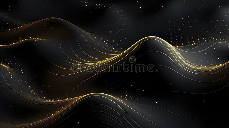 Against a Backdrop of Deep Obsidian, a Mesmerizing Pattern of Metallic ...