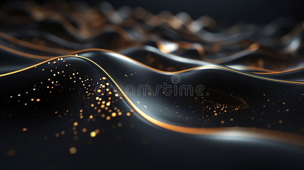 Against a Backdrop of Deep Obsidian, a Mesmerizing Pattern of Metallic ...