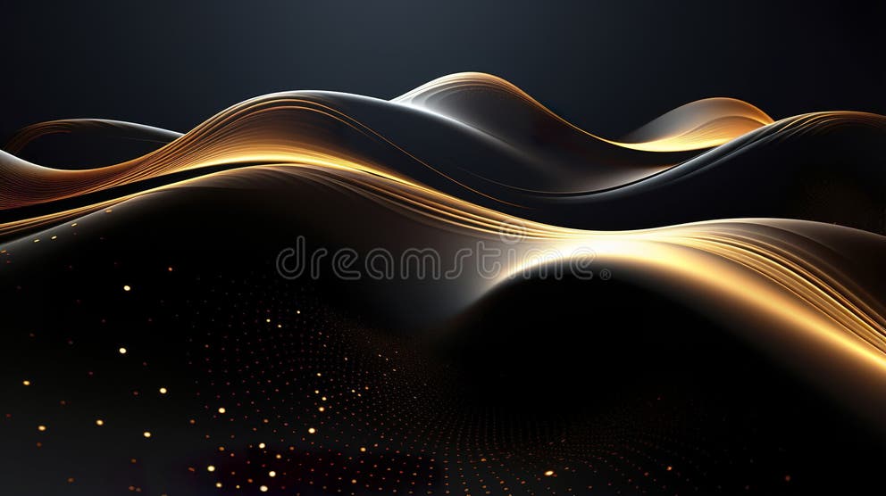 Against a Backdrop of Deep Obsidian, a Mesmerizing Pattern of Metallic ...