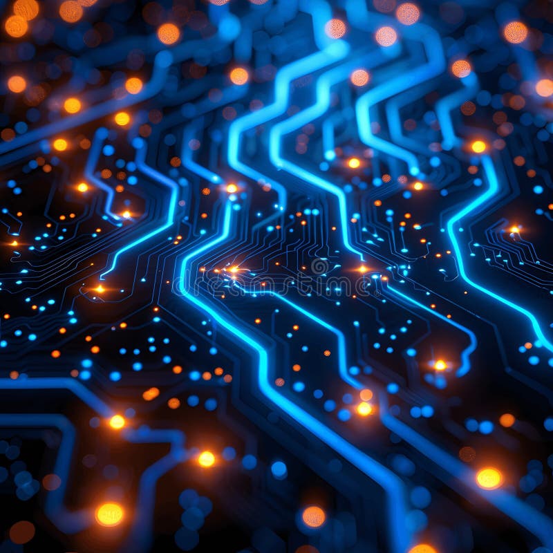 Electric Blue Circuits, Innovation Symbol. Stock Illustration ...