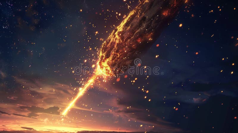 Against the Backdrop of a Moonless Night a Meteor Shower Brings a Burst ...