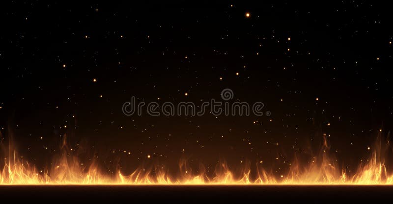 Against a Black Background, a Hellfire Burst Rises, Comprising ...