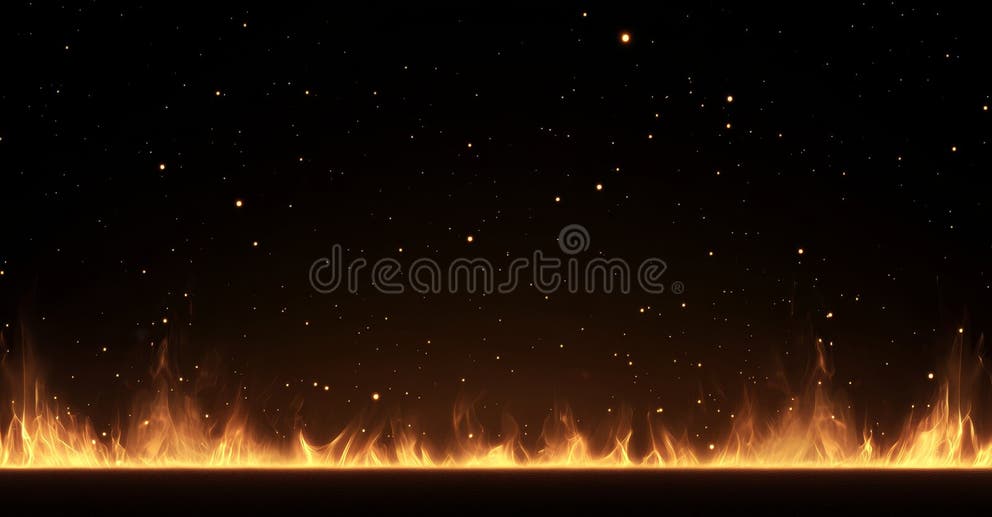 Against a Black Background, a Hellfire Burst Rises, Comprising ...