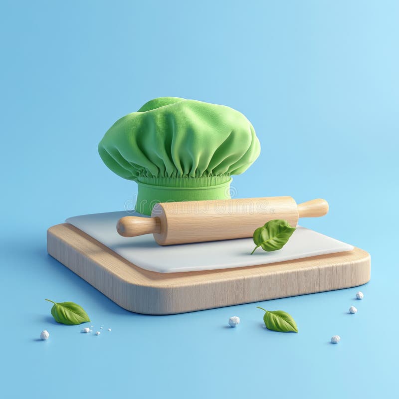 Against a Blue Background, a Culinary Creativity Concept is Represented ...