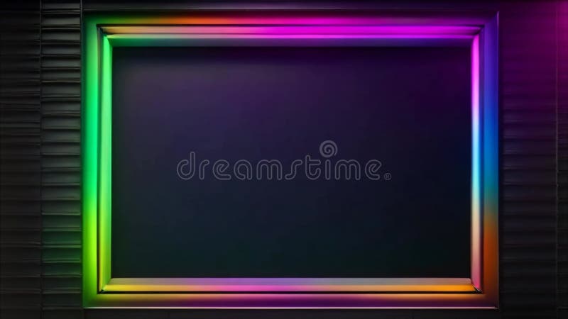 Rainbow Colorful Horizontal Rectangular Frame with Color Dimming Effect ...