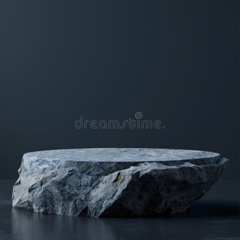 Against a Dark Backdrop, a Solitary Rock Table Stands in Stark Contrast ...