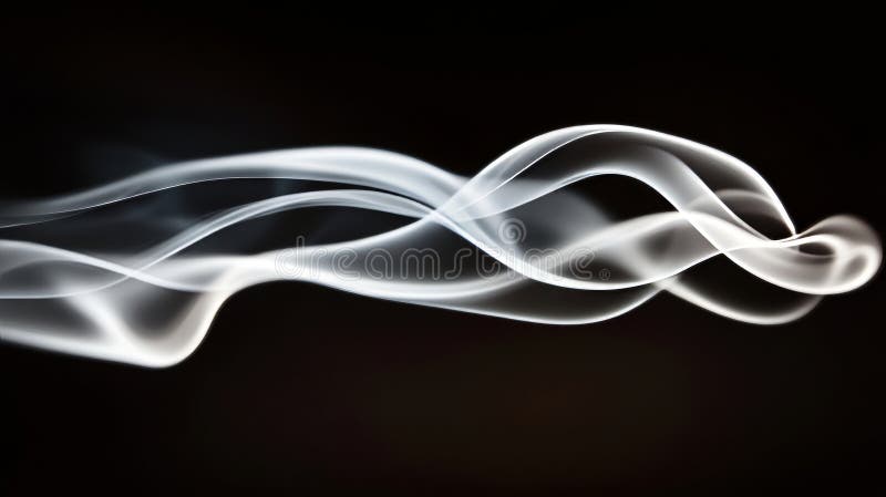 Against a Dark Background, Swirling White Smoke Forms a Design Element ...