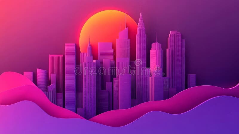 An Array of City Skyline Outlines Showcasing Iconic Urban Landscapes ...