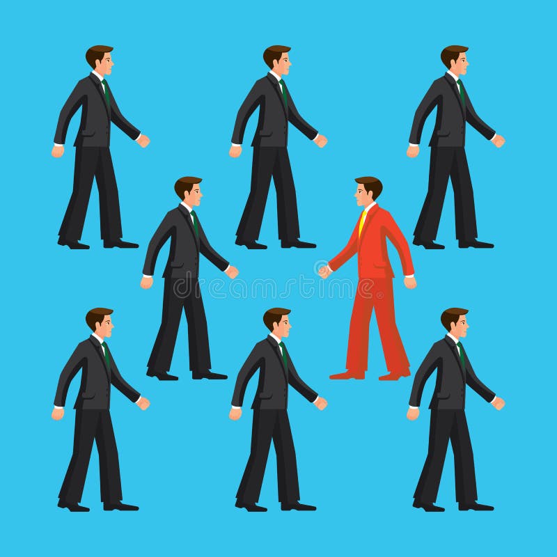 Against the Flow, the Man is Going Against Common Flow Stock Vector ...