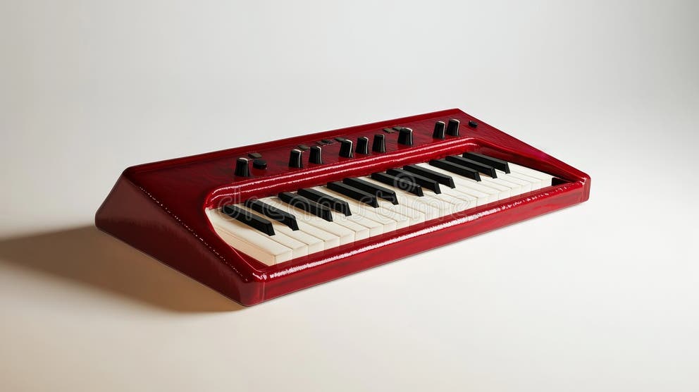Against a Plain Background is an Illustration of a Red Synthesizer ...