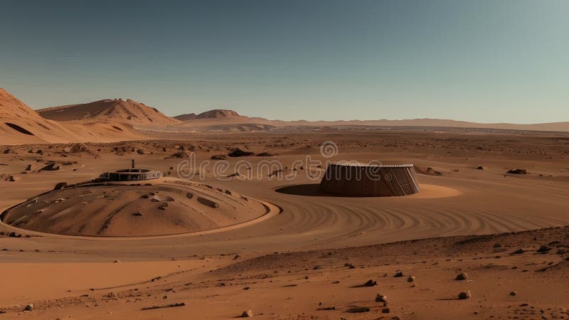 A Visual Colony Structures on Mars, AI Generated Stock Illustration ...