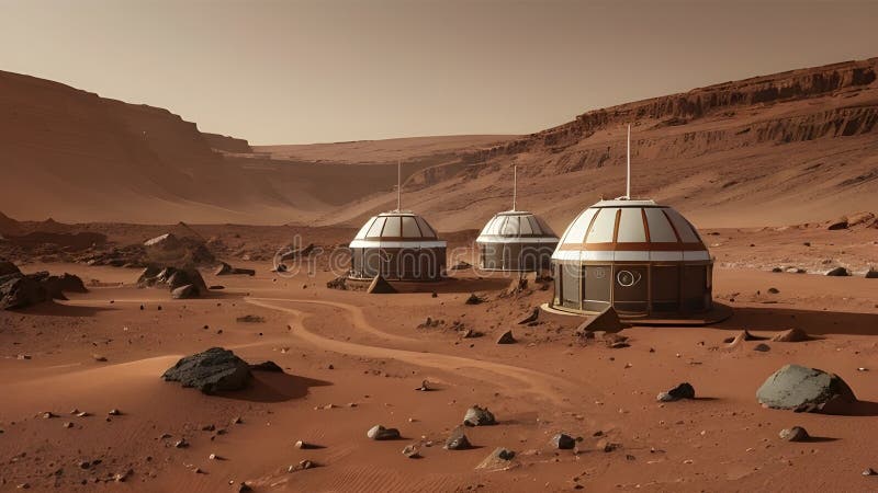 A Visual Colony Structures on Mars, AI Generated Stock Illustration ...