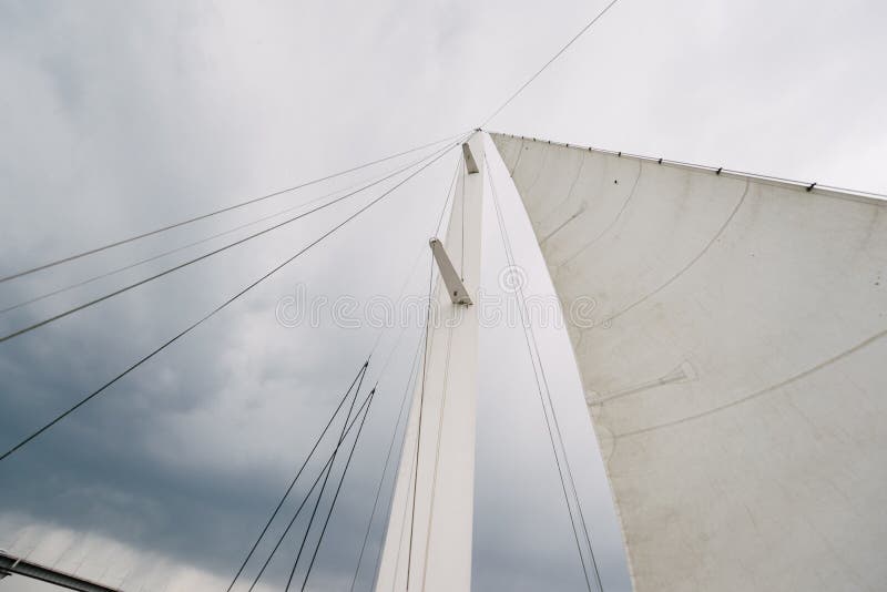 Against the Sky White Ship Mast Bottom View Stock Image - Image of ...