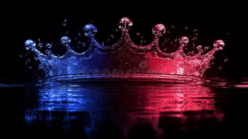 Against a Stark Black Background, a Vibrant Water Splash with Blue and ...