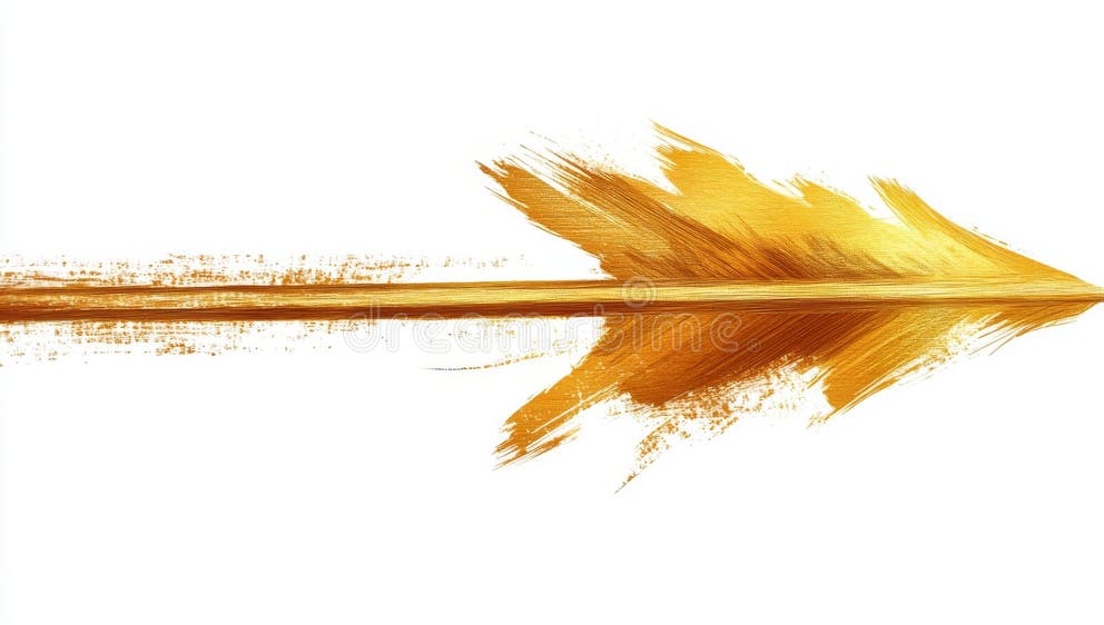 Against a Transparent Backdrop, a Golden Brushstroke Forms a Right ...