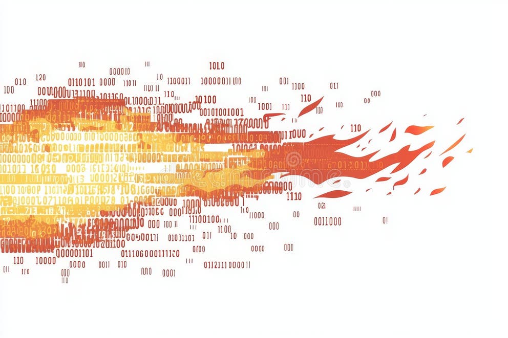 Against a White Backdrop, a Striking Digital Representation of a Firewall Infused with Binary ...